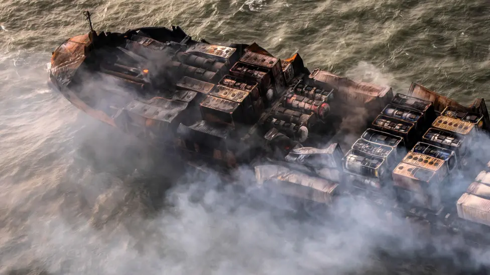 MASSIVE JET FUEL FIRE, AFTER SHIP COLLISION IN THE NORTH SEA. | The ...